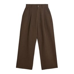 Bershka Pleat-Front Pants male Brown size 38