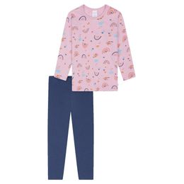 Schiesser Pyjama 'Nightwear' M&auml;dchen Gr&ouml;&szlig;e 98 violettblau / altrosa