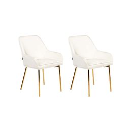 Beliani 2er-Set Esszimmerstuhl LOVERNA in Weiß/Gold | Gr.: onesize
