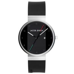 Jacob Jensen Herren-Armbanduhr Titan Quarz Schwarz | Gr.: onesize