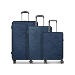 Franky Dallas 3.0 4 Rollen Kofferset 3-teilig mit Dehnfalte in dark blue | Gr.: onesize