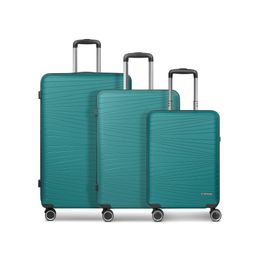 Franky Dallas 3.0 4 Rollen Kofferset 3-teilig mit Dehnfalte in turquoise | Gr.: onesize