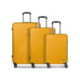 Franky Dallas 3.0 4 Rollen Kofferset 3-teilig mit Dehnfalte in yellow | Gr.: onesize
