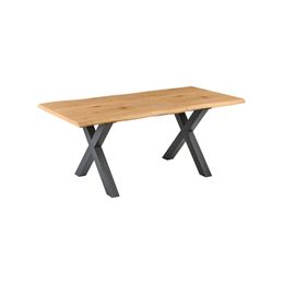 Beliani Esszimmertisch BRONSON in Braun/Schwarz - (W) 90 x (H) 76 x (L) 140 cm | Gr.: onesize