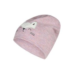 Sterntaler Beanie Katze in lila melange | Gr.: 47 cm