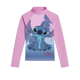 Lilo and Stitch Lilo & Stitch Schwimmshirt UV-Schutz 30 Langarm Badeshirt Rashguard in rosa | Gr.: 98/104