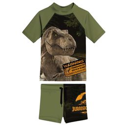 Jurassic World Schwimmset UV-Schutz 30 Badeanzug Zweiteiler Badeset in gr&uuml;n | Gr.: 134/140