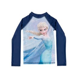 Disney Frozen Die Eisk&ouml;nigin Schwimmshirt UV-Schutz 30 Langarm Badeshirt Rashguard in blau | Gr.: 122/128