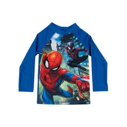 Marvel Spiderman Schwimmshirt UV-Schutz 50 Langarm Badeshirt Rashguard in blau | Gr.: 110/116