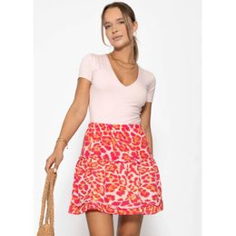 SASSYCLASSY Musselin Rock mit Volant in Pink | Gr.: S