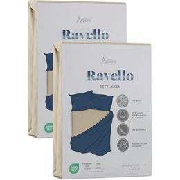 Aspero 2 x Spannbettlaken Ravello in Beige | Gr.: onesize