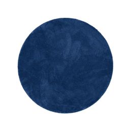 Pergamon Super Soft Kinder Hochflor Teppich Silky Kids Rund in Dunkelblau | Gr.: 120 x 120 cm