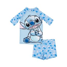 Lilo and Stitch Lilo & Stitch Schwimmset UV-Schutz 30 Badeanzug Shirt Hose Zweiteiler in blau | Gr.: 98/104