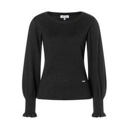 More & More More & More femininer, schmaler Viskosemix-Kurzpullover in black | Gr.: 40