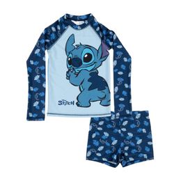 Lilo and Stitch Lilo & Stitch Schwimmset UV-Schutz 30 Badeanzug langarm Shirt Hose in blau | Gr.: 98/104