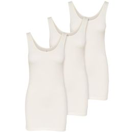 Only 3er-Set New Long Tank Top in Natur (Cloud Dancer) | Gr.: S