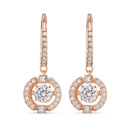 Paar Ohrhänger Swarovski "Una Sparkling Dc", rosa (roségoldfarben, kristallweiß, kristallweiß), Ohrringe, Damen, Metall, mit Swarovski Kristall