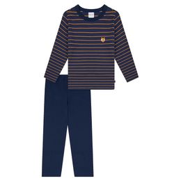 Schiesser Pyjama 'Nightwear' Jungen Gr&ouml;&szlig;e 92 navy / curry