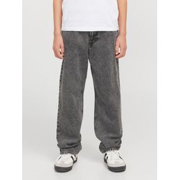 Jack & Jones Relax-fit-Jeans JACK & JONES JUNIOR "JJICHRIS ist bequem und vielseitig kombinierbar", Jungen, Gr. 176, N-Gr, grau (grau denim), Denim/Jeans, Obermaterial: 100% Baumwolle, unifarben, relaxed fit knöchellang, Jeans, unifarben, modisch, relaxed fit, Denim, Topseller