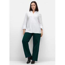 5-Pocket-Hose sheego, Damen, Gr. 40, Normalgr&ouml;&szlig;en, tiefgr&uuml;n, 98% Baumwolle, 2% Elasthan, unifarben, Hosen 5-Pocket-Hose