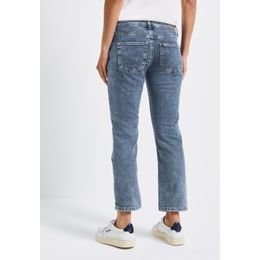 Slim-fit-Jeans Street One, Damen, Gr. 30, L&auml;nge 28, blau (mid blau authentic wash), Jeans, 98% Baumwolle, 2% Elasthan, unifarben, 7/8-L&auml;nge, Jeans Slim-fit-Jeans, Middle Waist