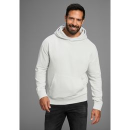 H.I.S. Kapuzensweatshirt H.I.S, Herren, Gr. L (52/54), grau, angeraute Sweatware, Obermaterial: 60% Baumwolle, 40% Polyester, bedruckt, unifarben, washed, regular fit, Bündchen, Sweatshirts, ohne Kordeln an der Kapuze