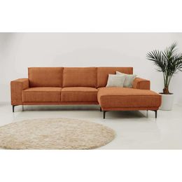 Places of Style Ecksofa »Polsterecke Oland, Struktur, Flachgewebe, Luxus-Microfaser, Boucle« L-Form, 280 cm, Wellenunterfederung, Skandi-Design,...
