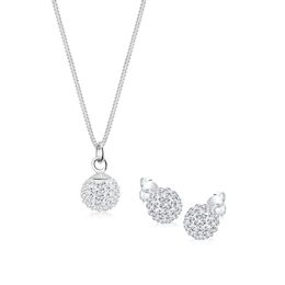 Elli Damen Schmuckset &raquo;Kugel 925 Sterling Silber, mit Kristallen von Swarovski &laquo; () wei&szlig;