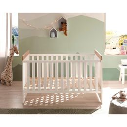 Begabino Babybett »Jasmin passend zum Babyzimmer« 70x140 cm inklusive Lattenrahmen, Landhausstil mit 3 Schlupfsprossen Anderson Pine / Artisan Eiche