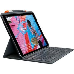 Logitech iPad-Tastatur »Slim Folio for iPad (7th and 8th gen.)« () Grau Schutz vor Stößen, Kratzern und Verschüttungen