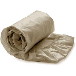 Spannbettlaken &raquo;Percale&laquo; Laken aus 100% Baumwolle, hochwertige Perkal, Betttuch ab 90x200 beige Perkal, Obermaterial: 100% Baumwolle