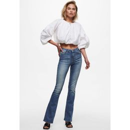 Only Bootcut-Jeans »ONLBLUSH – Bootcut-Jeans mit Mid Waist für bequeme Silhouette« Abriebeffekte, modisch, bootcut fit, Eingrifftaschen, unifarben...