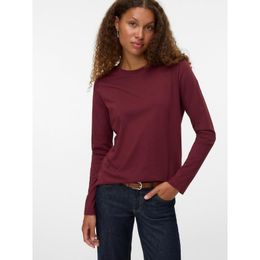 Véro Moda VERO MODA Langarmshirt »VMPAULINA LS T-SHIRT GA JRS NOOS« Tawny Port S S Basic Shirt von Vero Moda