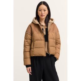 Bugatti Kurzjacke &raquo;Regular Fit&laquo; mit Kapuze mit Kapuze und Kunstfell 50-beige 36 36 Regular Fit f&uuml;r bequemen, femininen Schnitt