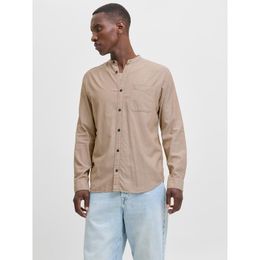 Jack & Jones JACK & JONES Langarmhemd »JJEBAND MELANGE SHIRT L/S SN« Oatmeal S - N-Gr N-Gr S Cooles Hemd von Jack & Jones