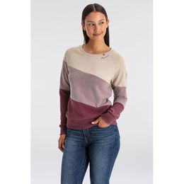 Ragwear Sweater »JOHANKA BLOCK« Crew Neck im Color-Blocking Design mauve XS XS Veganes, von PETA verifiziertes Sweatshirt JOHANKA BLOCK von Ragwear