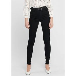 Only High-waist-Jeans »ONLROYA – Skinny-Jeans mit hohem Bund und Stretchkomfort« unifarben, modisch, skinny fit, Baumwollmischung BLACK XS (34) -...
