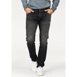 Jack & Jones JACK & JONES Slim-fit-Jeans »JJIGLENN – Slim-Fit-Jeans mit niedriger Leibhöhe« Used, modisch, slim fit, Denim/Jeans schwarz 33 - Länge 32 Länge 32...