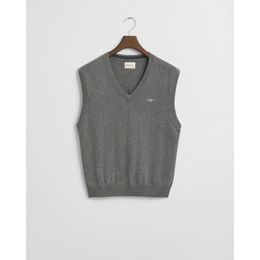 Gant Pullunder &raquo;CLASSIC COTTON VEST&laquo; V-Ausschnitt, regular fit DARK GREY MELANGE M M Strickpullunder von Gant