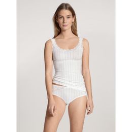 Calida Tanktop »Etude Toujours« zarte Spitze, Nadelstreifen-Design, Cotton-Mix, elastisch weiss S (40/42) S (40/42) Damen-Top von Calida
