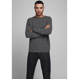 Jack & Jones JACK & JONES Rundhalspullover »JJEHILL Einfarbiger Pullover mit angenehmem Tragegefühl« unifarben, modisch, schmal, Baumwolle, Rundhals dark grey...