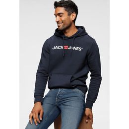Jack & Jones JACK & JONES Kapuzensweatshirt »JJECORP Hoodie mit Logo und hohem Tragekomfort« bedruckt, casual, regular fit, Baumwollmischung, Rundhals Navy...