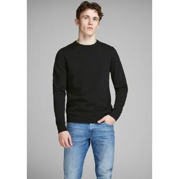Jack & Jones Jack & Jones Herren Rundhalspullover &raquo;JJEBASIC mit Rundhals, ideal f&uuml;r Job und Freizeit&laquo; unifarben, modisch, slim fit, Baumwolle, Rundhals schwarz S