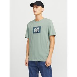 Jack & Jones JACK & JONES Print-Shirt &raquo;JJHUDSON &ndash; Print-Shirt mit Rundhals und Loose Fit&laquo; bedruckt, modisch, loose fit, Jersey Iceberg Green XXL XXL...