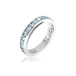 Elli Fingerring »Memoire 925 Silber, mit Kristallen von Swarovski « Hellblau 52 mm Glamouröser Ring für Frauen