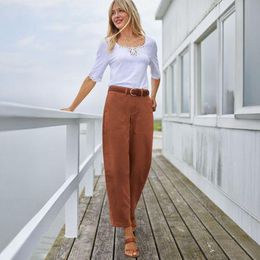 LANDS' END Barrel-Chinos High Waist, Damen,  Orange, Baumwolle/Elasthan, by Lands' End
