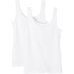 Calida Tanktop »Natural Benefit« 2er Pack, Rundhals-Ausschnitt, Single Jersey Qualität, elastisch, weich weiss XS (36/38) XS (36/38) Damen-Tops von...