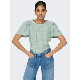 Only Kurzarmshirt »ONLRIVERSIDE – Shirt mit voluminösem Armschnitt für Alltag« regular fit, modisch, Jersey, Materialmix, Rundhals Jadeite XL (42)...