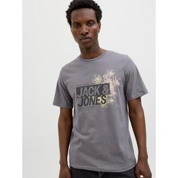 Jack & Jones JACK & JONES Print-Shirt »JJJAXON – T-Shirt mit Print, Rundhals und Baumwolle« Print, modisch, regular fit, Jersey, Rundhals Castlerock S S Kurzarm...