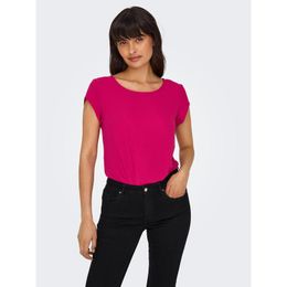 Only Kurzarmbluse »ONLVIC – feminines Blusenshirt in lockerer Form« regular fit, Web, Kunstfaser, Rundhals, unifarben Granita 42 42 Blusenshirt von...